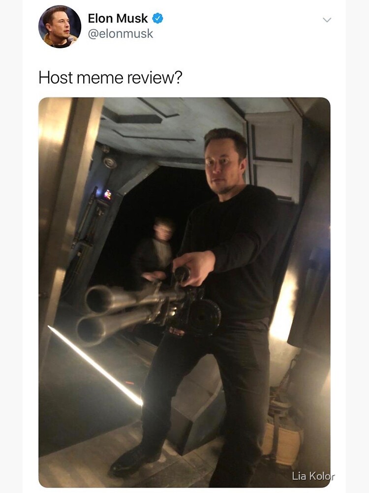 "Host meme review?" Sticker for Sale by LiushGirl | Redbubble