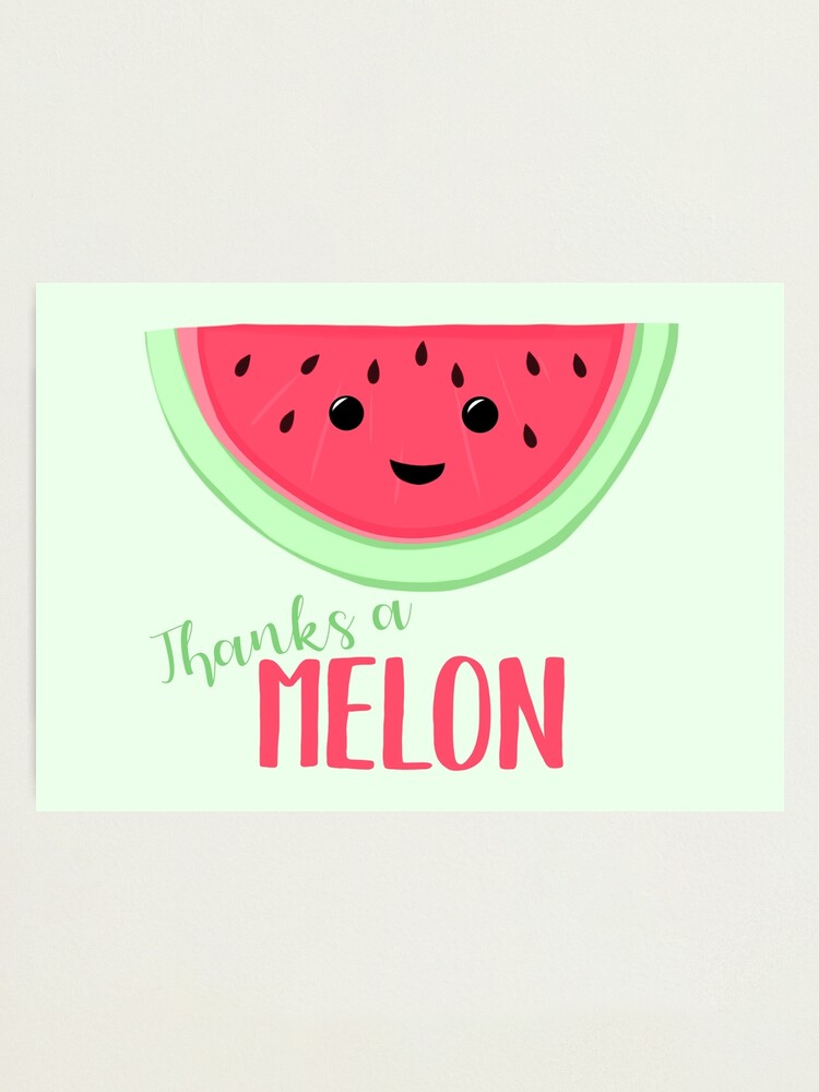 "Thanks a MELON - Thanks a million - Melon Pun - Teacher Card - Funny ...