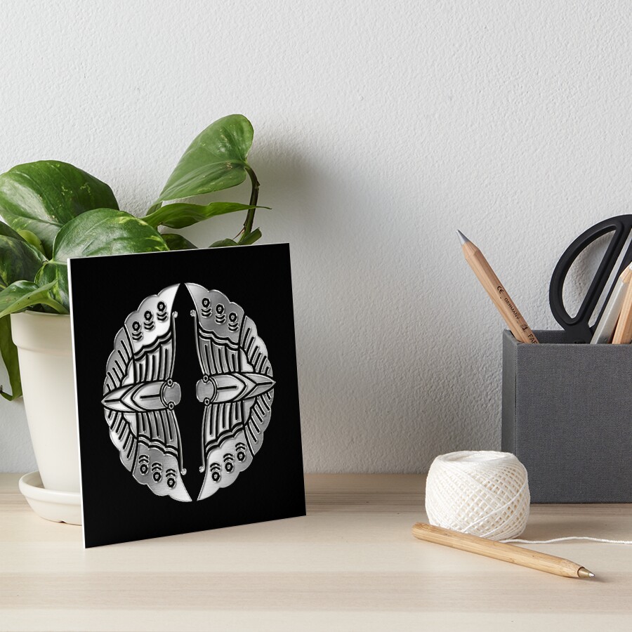 "Otani Clan Kamon Silver Chrome" Art Board Print by Takeda-art | Redbubble