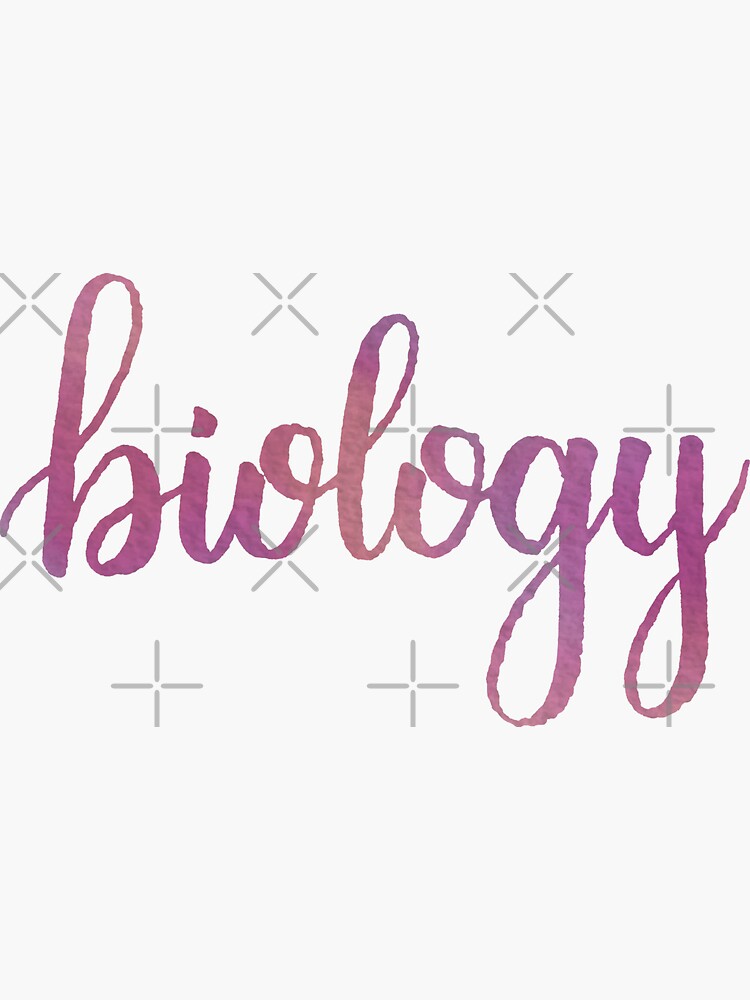 "Biology Watercolor Calligraphy Label" Sticker for Sale by the-bangs ...