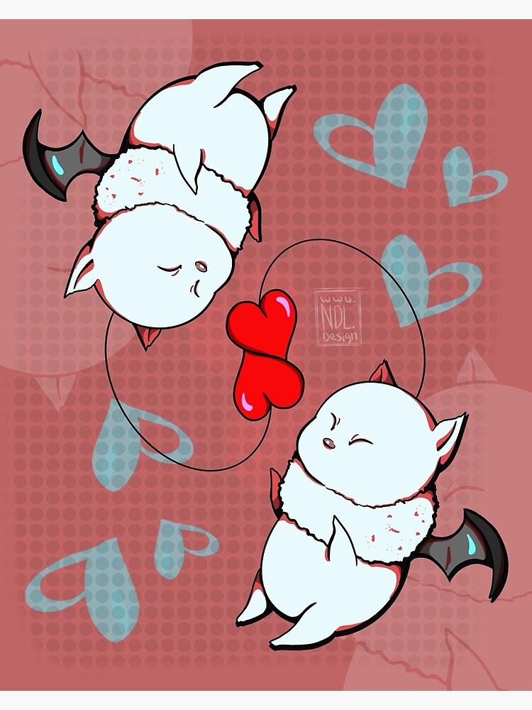 "Valentine Moogles FFXIV FF14" Poster for Sale by noxity | Redbubble