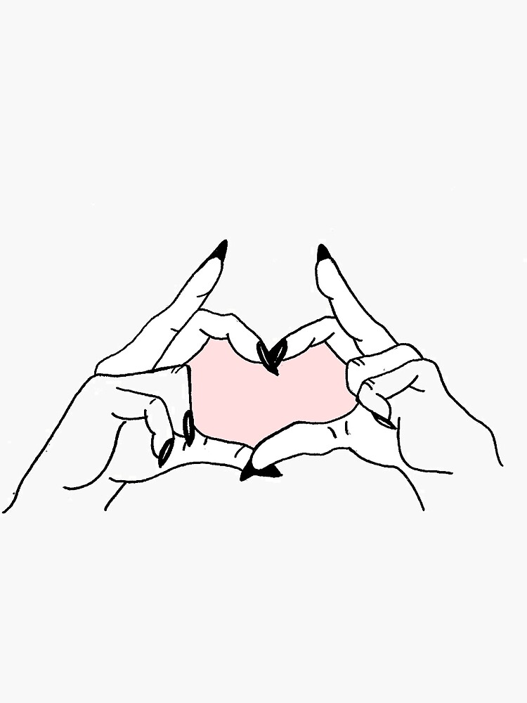 "heart hands " Sticker for Sale by AshCard | Redbubble
