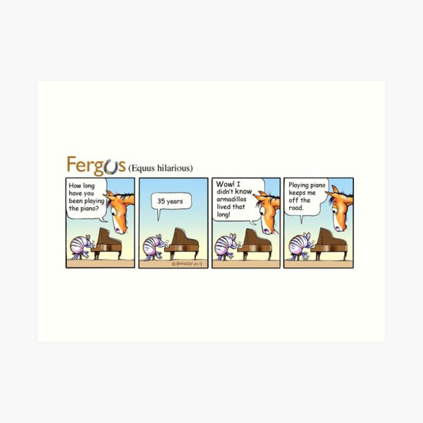 "Fergus the Horse: "Armadillo" Comic Strip" Art Print for Sale by ...