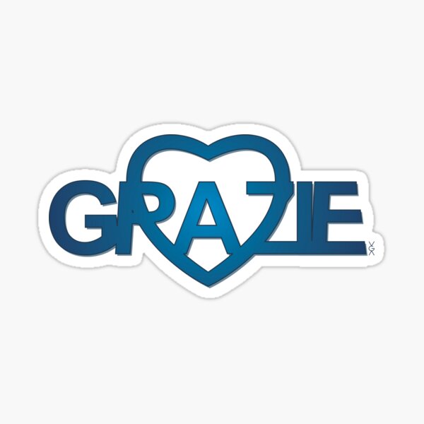 "GRAZIE" Sticker for Sale by vgadesign | Redbubble