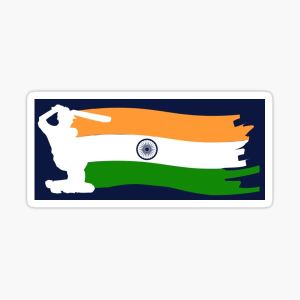 "India Cricket With Indian Flag" Sticker for Sale by d247 | Redbubble