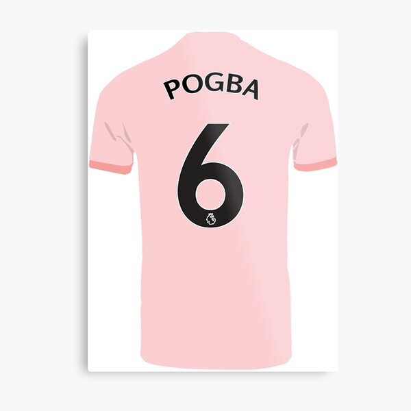 "Pogba Pink Jersey Aufkleber" Metallbild von Hevding | Redbubble