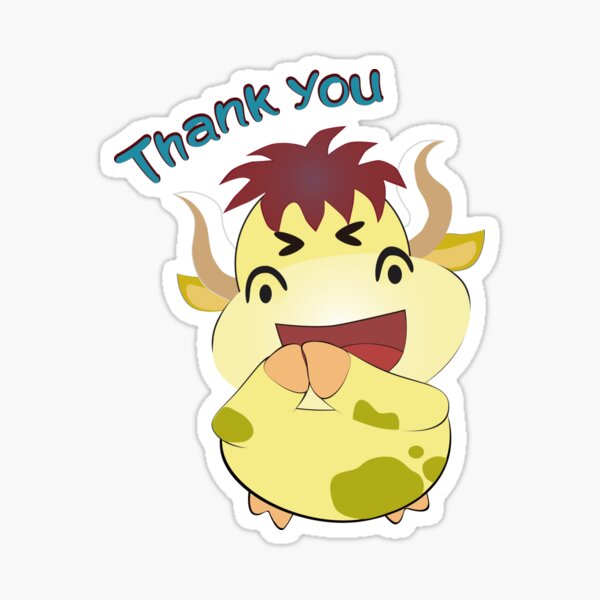 "Thank You Cow" Sticker for Sale by Julia2Julia | Redbubble
