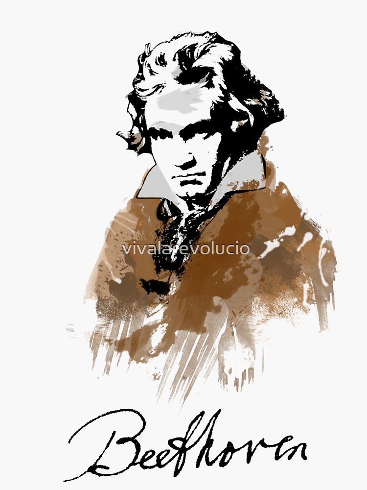 "Beethoven" Sticker for Sale by vivalarevolucio | Redbubble