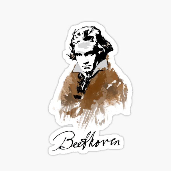 "Beethoven" Sticker for Sale by vivalarevolucio | Redbubble