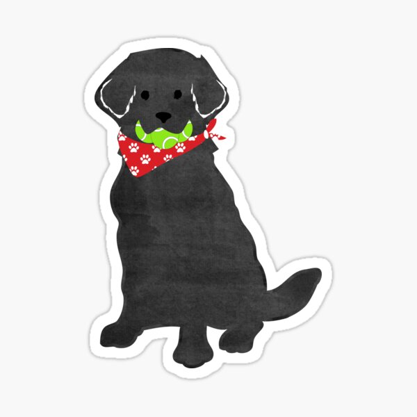 "Cute Preppy Black Lab - Tennis Balls In Mouth" Sticker for Sale by ...
