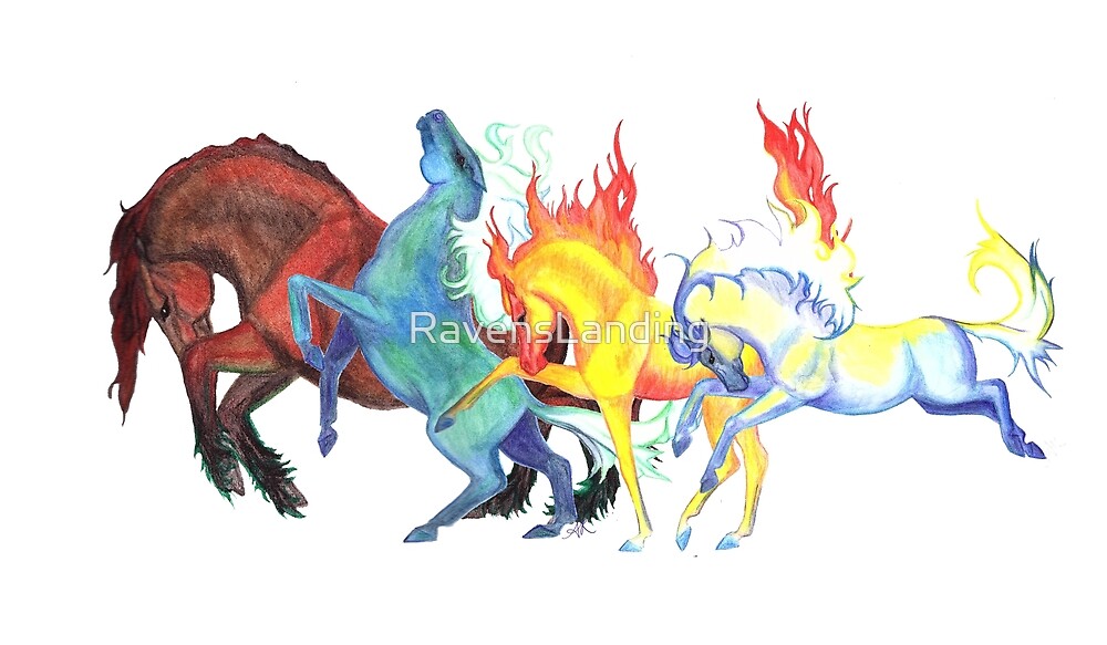 "Elemental Horses" by RavensLanding | Redbubble