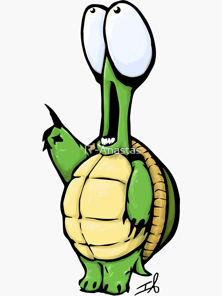 "Frightened Turtle" Sticker for Sale by IT-Anastas | Redbubble