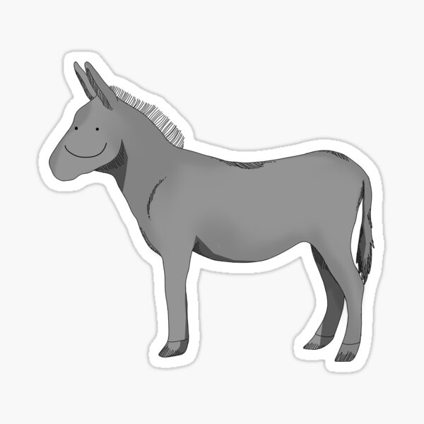 "Happy Donkey" Sticker by RmaneLP | Redbubble