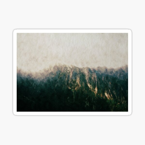 "Misty Mountains watercolour print" Sticker for Sale by fishercraft ...