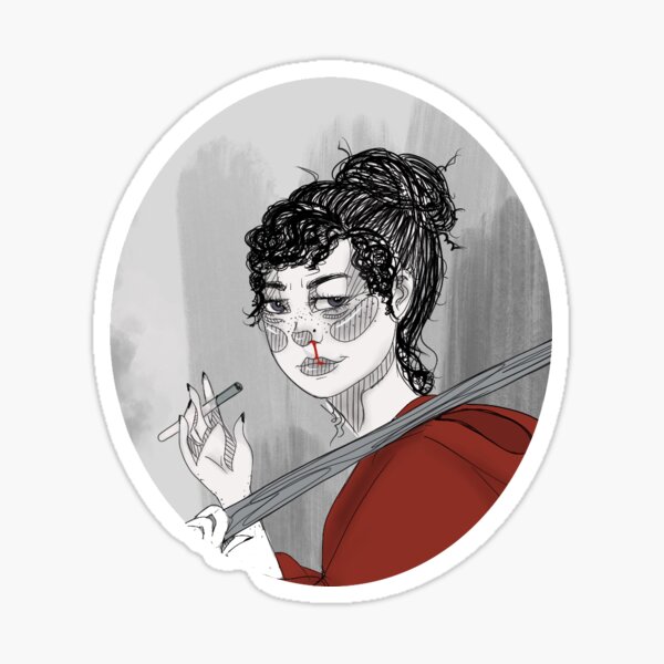 "Edgy Smoker Girl" Sticker for Sale by messxviii | Redbubble