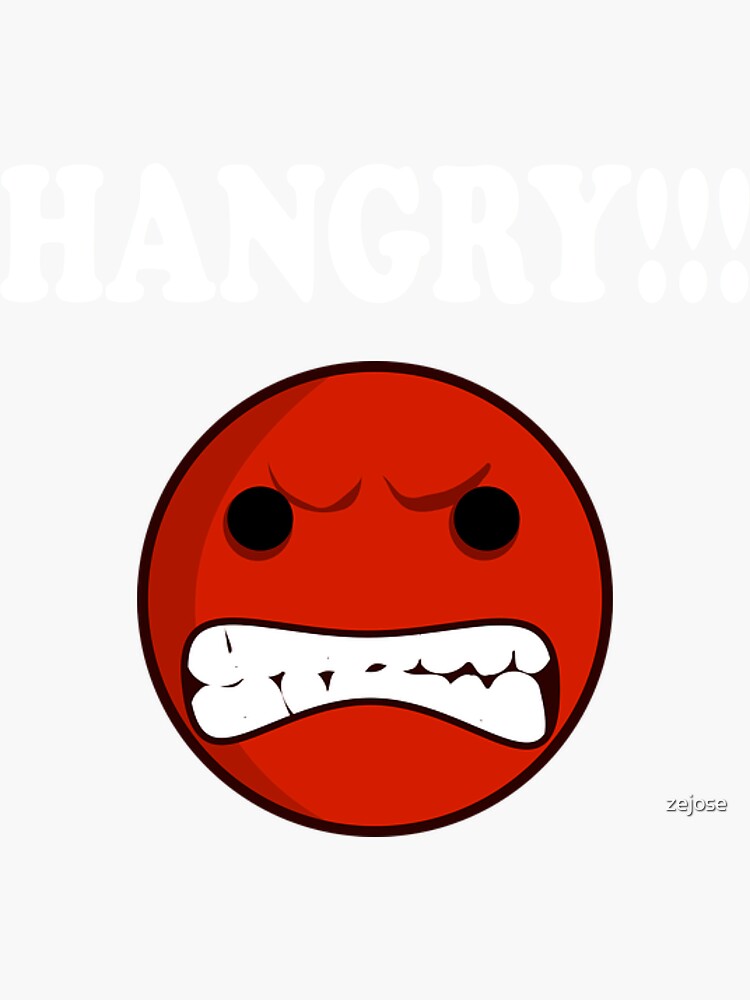 "Hungry, Angry, Hangry (pun)" Sticker by zejose | Redbubble