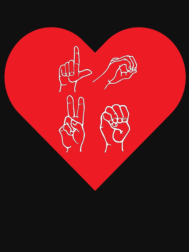 "ASL Love Heart Sign Language" T-shirt for Sale by ASLstyles ...
