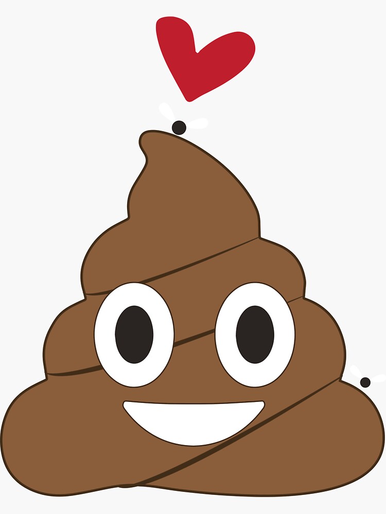 "Love Poop Emoji Heart And Flies Valentine's Day" Sticker for Sale by ...