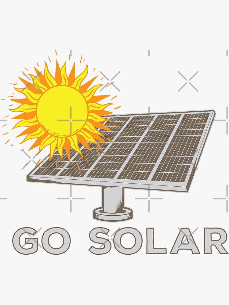 "Go Solar" Sticker for Sale by teesaurus | Redbubble