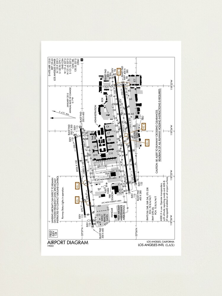 "LAX Airport Diagram" Photographic Print by mk1tiger | Redbubble