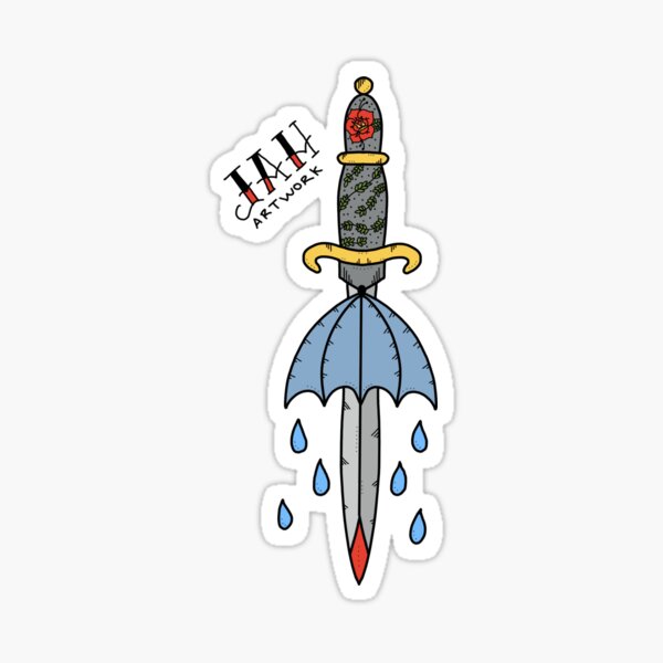 "Rain and dagger" Sticker for Sale by JAHartworkStore | Redbubble