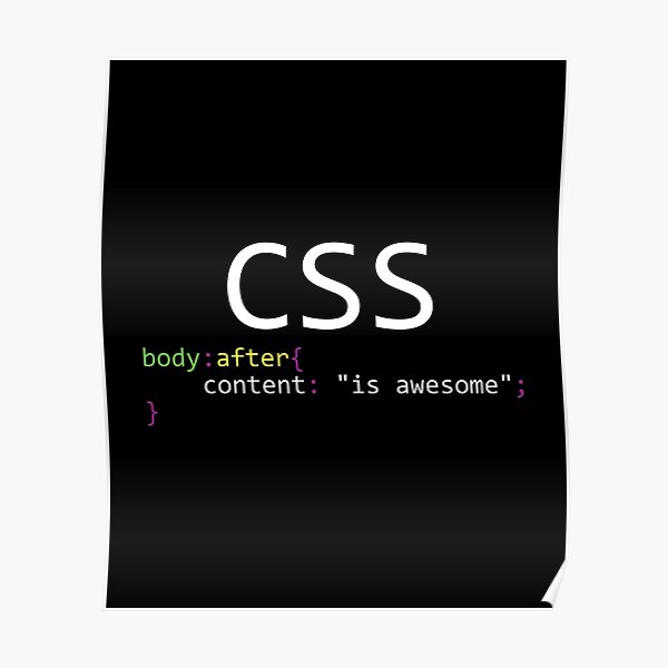 "CSS is awesome" Poster for Sale by Evelyusstuff | Redbubble