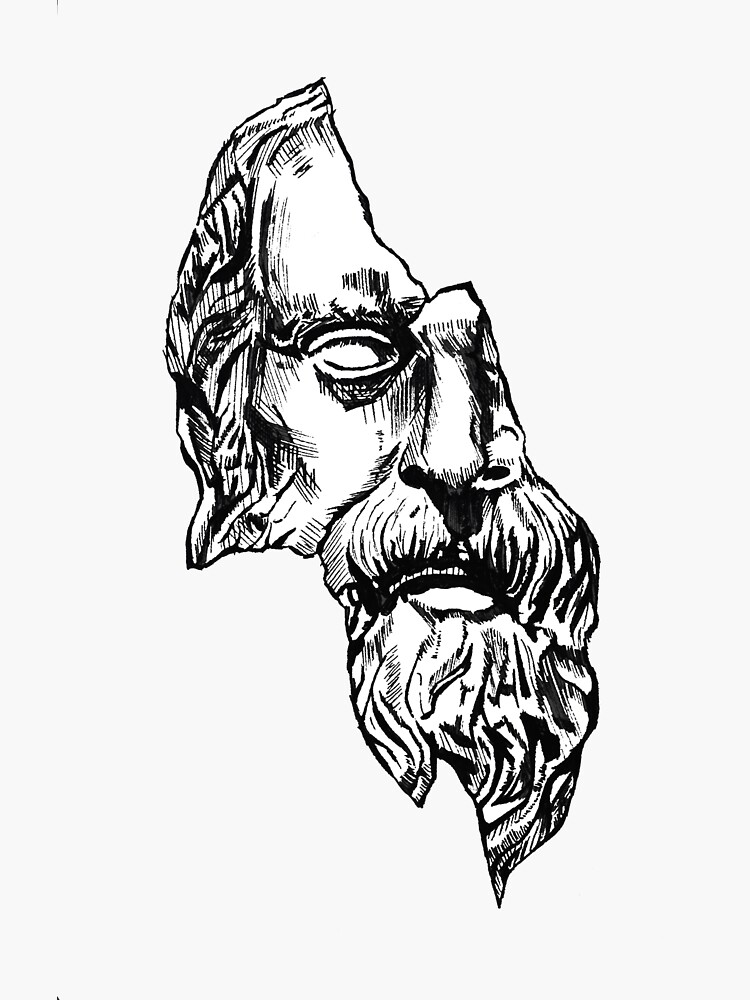 "Diogenes Illustration" Sticker for Sale by Marlyrubin | Redbubble