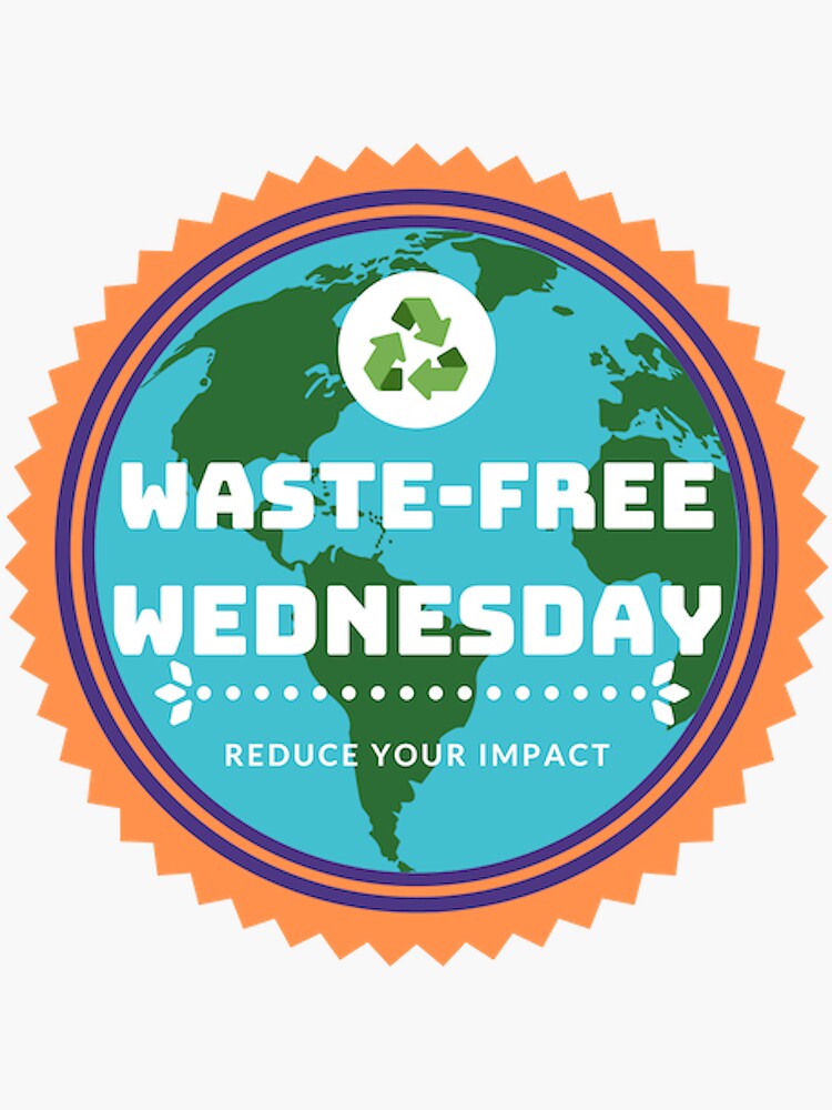 "Waste-Free Wednesday" Sticker for Sale by cmcolton | Redbubble