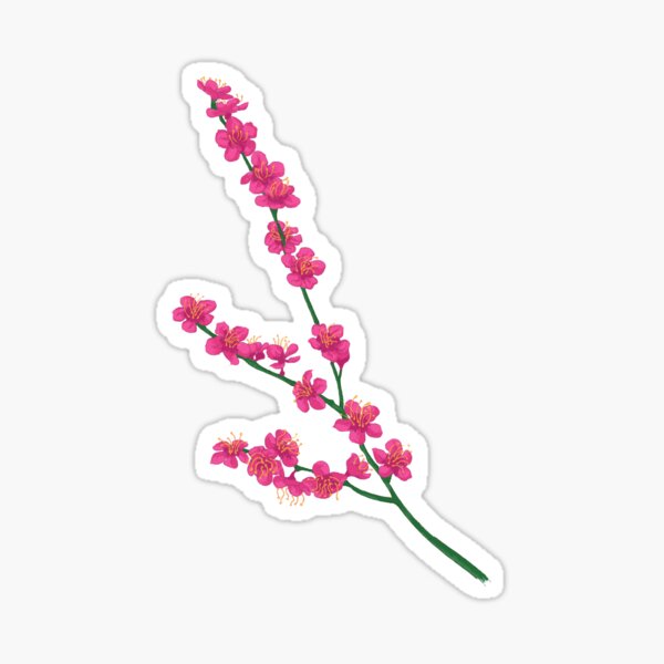 "Pretty romantic pink flower branch" Sticker for Sale by tunke | Redbubble