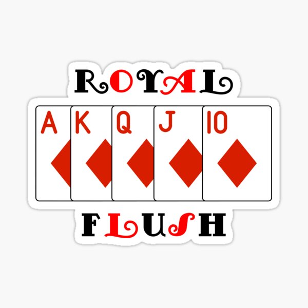 "Royal flush" Sticker for Sale by Jimhanes | Redbubble