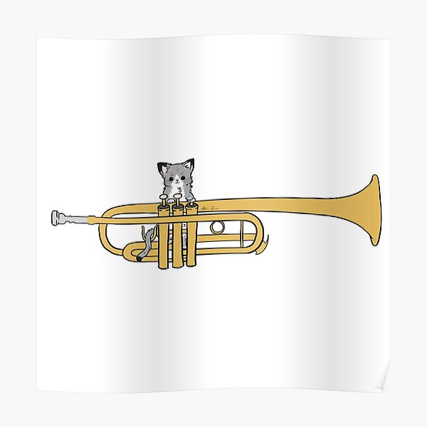 Cat Trumpet Music Posters | Redbubble