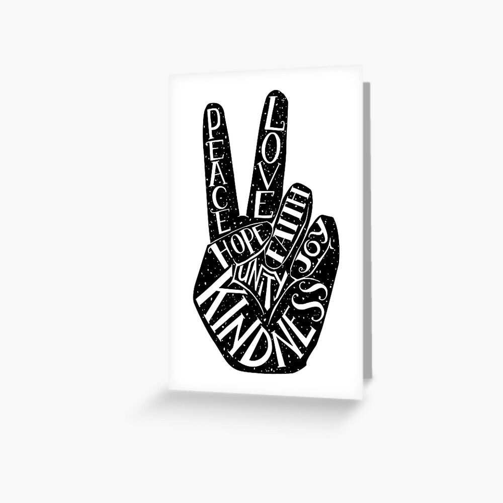 "Peace Sign with words Peace, Love, Faith, Joy, Hope, Kindness, Unity ...