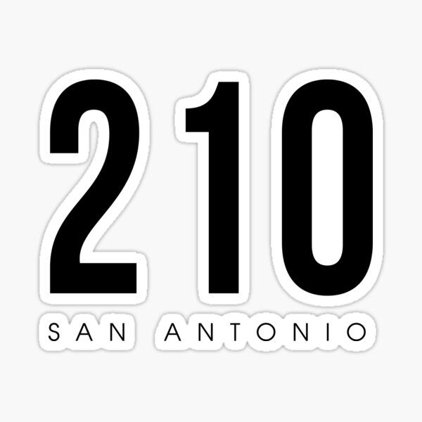 "San Antonio, TX - 210 Area Code design" Sticker for Sale by ...