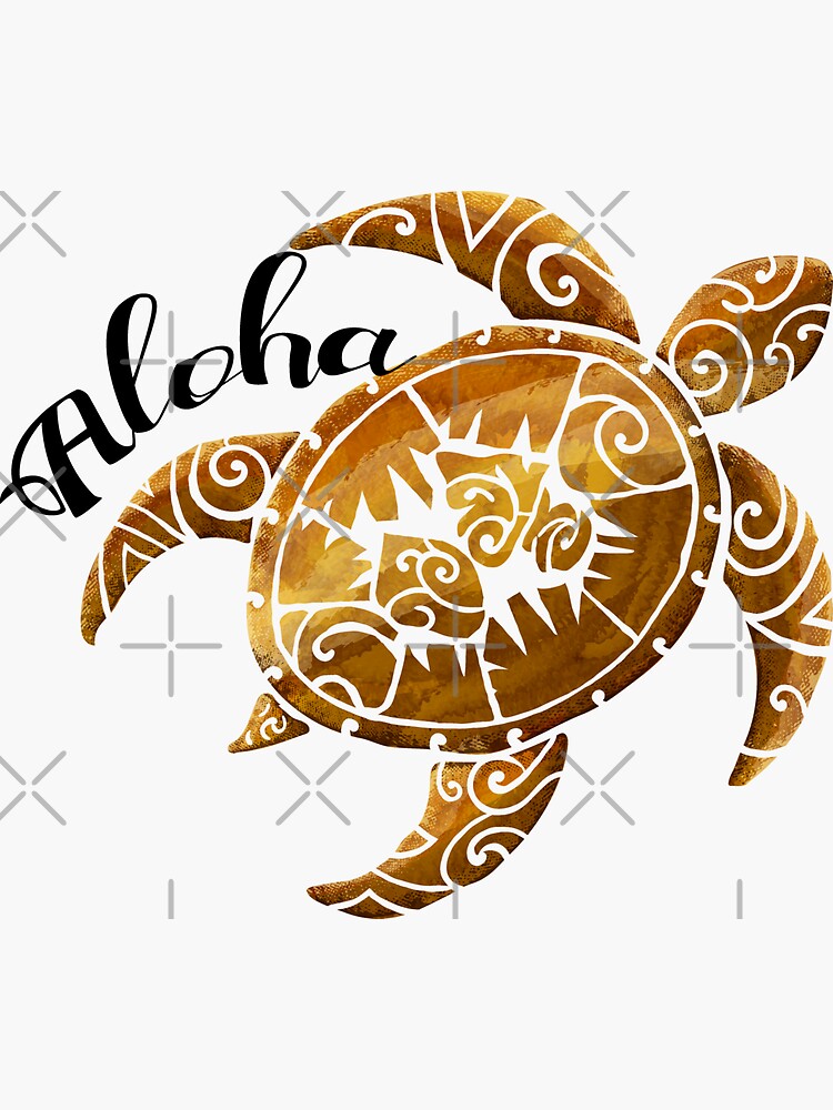 "Vintage Polynesian Aloha Turtle" Sticker by sunnthreads | Redbubble