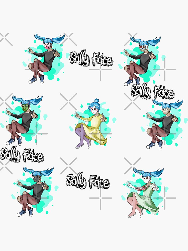 "Sally Face Pattern - With Logo" Sticker for Sale by Behodahlia | Redbubble