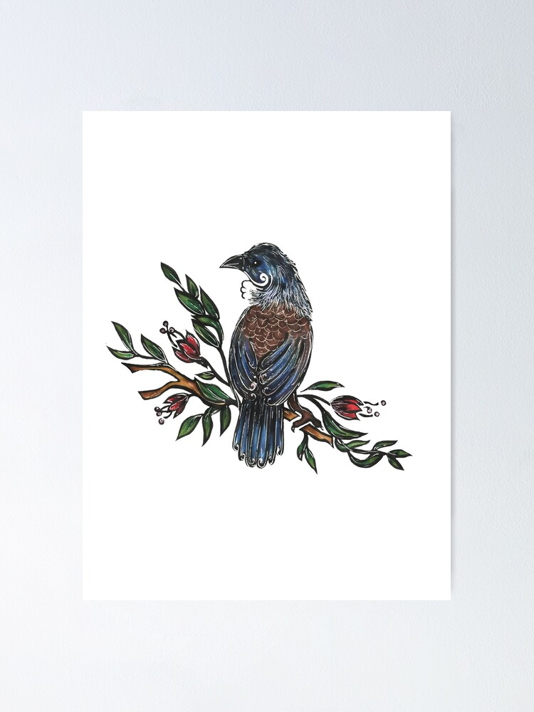 "Tui Bird" Poster by CasValli | Redbubble