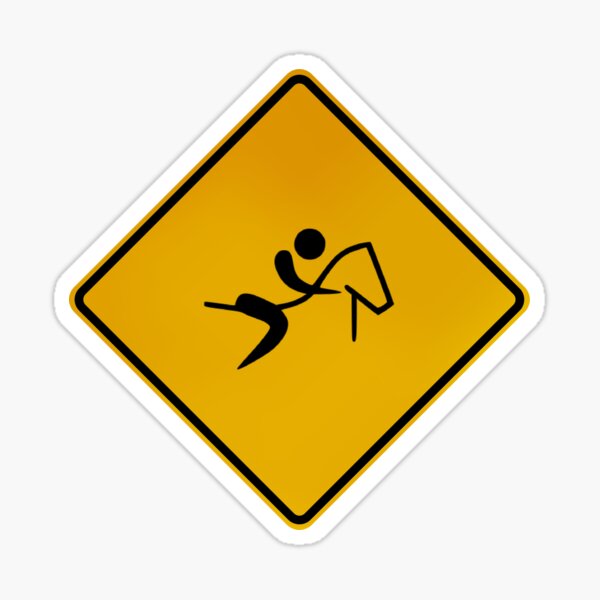 "Horse Riding - Warning Sign" Sticker by fishdoctor | Redbubble