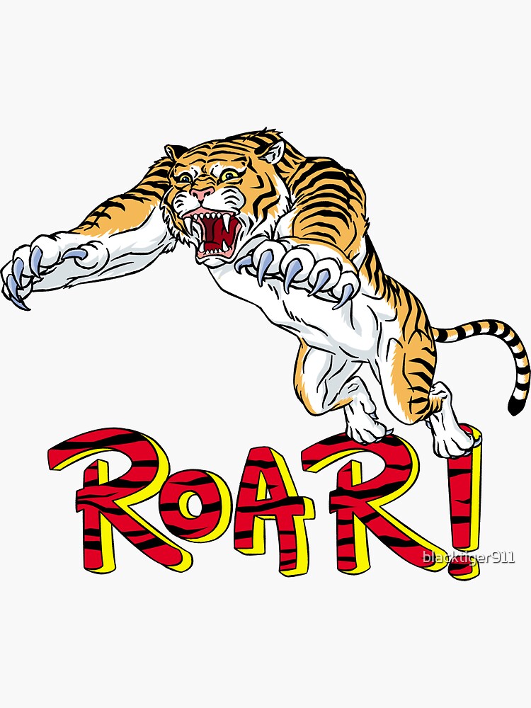 "Tiger Roar" Sticker for Sale by blacktiger911 | Redbubble