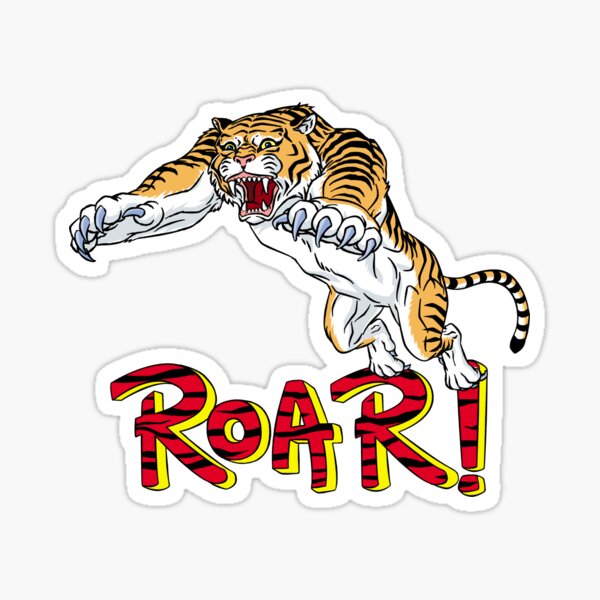 "Tiger Roar" Sticker for Sale by blacktiger911 | Redbubble