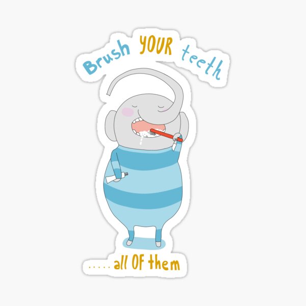 Brushing Teeth Stickers | Redbubble