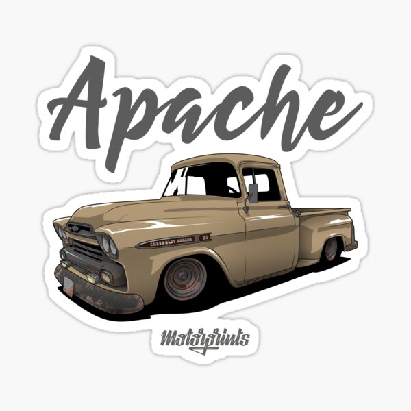 "Apache 3100 (beige)" Sticker by MotorPrints | Redbubble