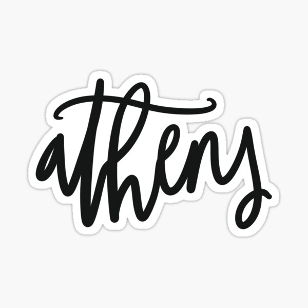 "cursive Athens" Sticker by shelbiefran | Redbubble