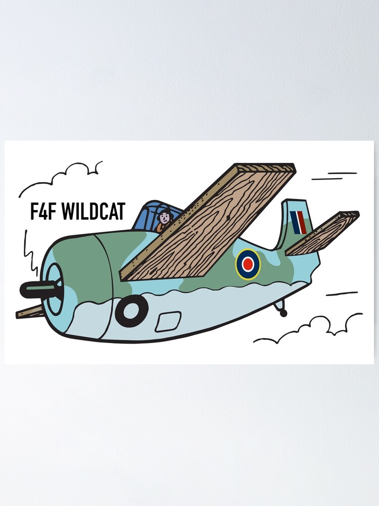 "Grumman F4F Wildcat WW2 Flugzeug Illustration" Poster von Battlefield ...