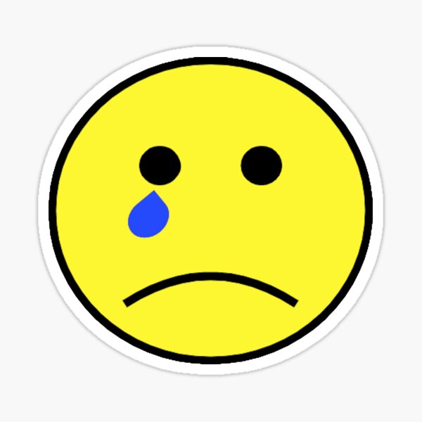 "CRYING SAD FACE" Sticker for Sale by nicheweirdstuff | Redbubble