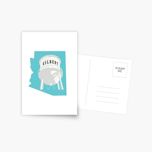 "Gilbert Arizona Water Tower Sticker Teal" Postcard for Sale by Hevding ...