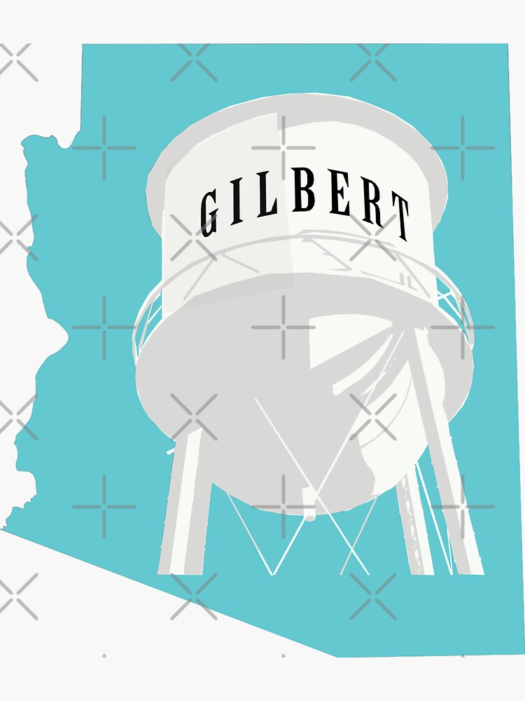 "Gilbert Arizona Water Tower Sticker Teal" Sticker for Sale by Hevding ...