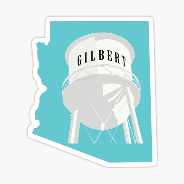 "Gilbert Arizona Water Tower Sticker Teal" Sticker for Sale by Hevding ...