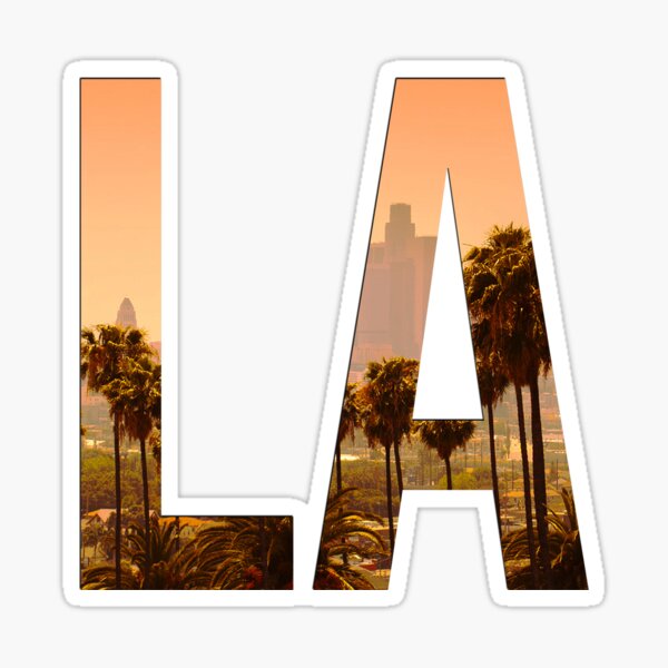 "L.A" Sticker by SmashDesigns | Redbubble