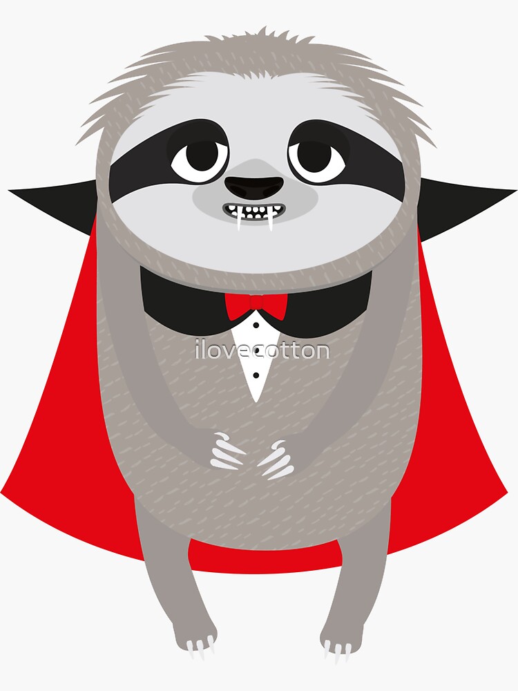 "Vampire Sloth Halloween Costume young - Design" Sticker for Sale by ...