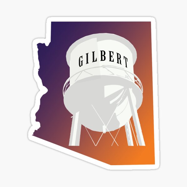 "Gilbert AZ Water Tower Sticker Suns Mercury Colors" Sticker for Sale ...